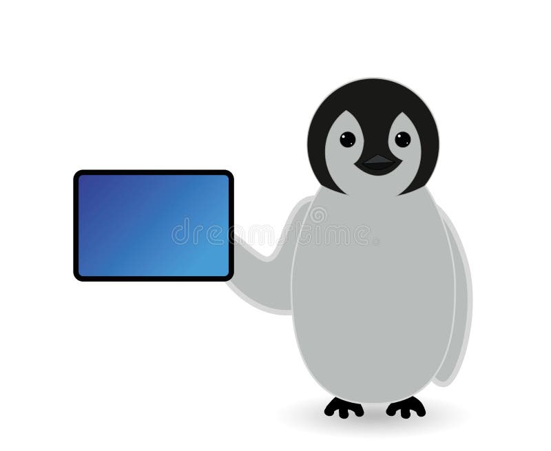 3d Penguin With Tablet And Touch Phones Concept Stock Illustration ...