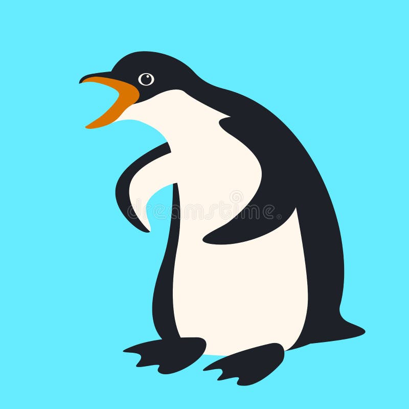 Penguin Vector Illustration Flat Style Profile Side Stock Vector ...