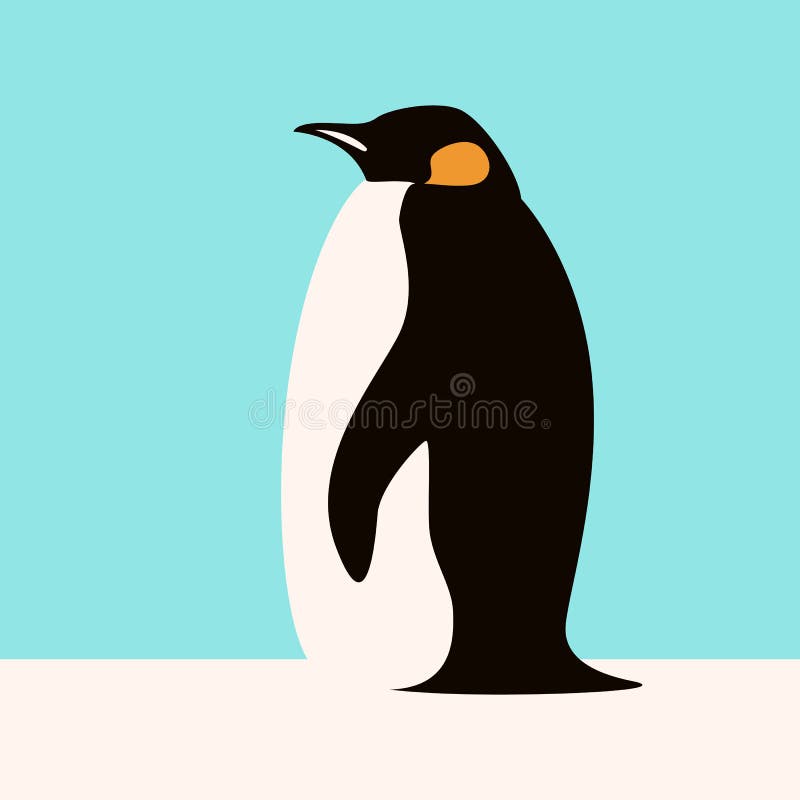 Penguin Vector Illustration Flat Style Profile Side Stock Vector ...