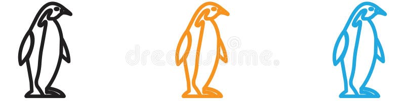 Penguin Vector Logo Set Collection for Web App Ui Stock Vector ...