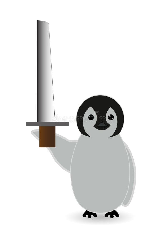 Cute Penguin Holding Teamwork Concept, Victory, Goal, Business Success ...