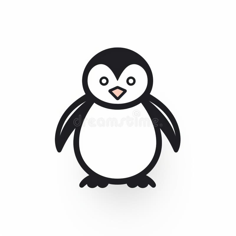 Minimalistic Penguin Icon - 2d Lineal Vector Design Stock Illustration ...