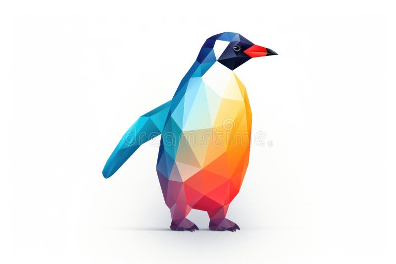 Penguin on White Background Logo Digital Art. Generative AI Stock ...