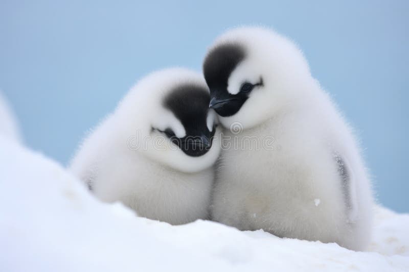 Penguins Cuddling in the Snow Stock Image - Image of antarctic, nature ...