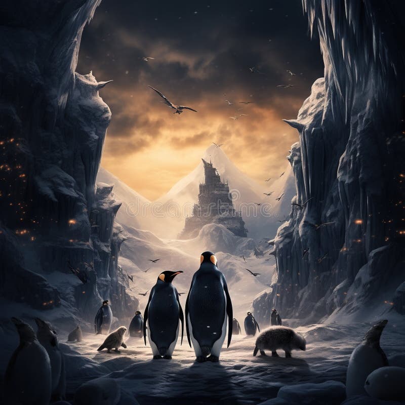 Ai Generated Illustration Wildlife Concept of Penguins Stock ...