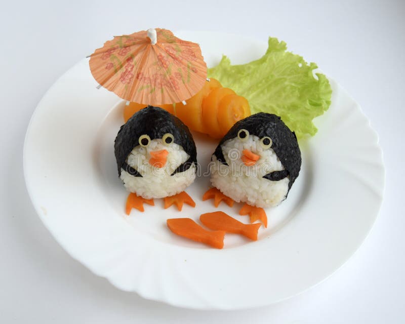 The penguins made of rice stock image. Image of rice - 79261667