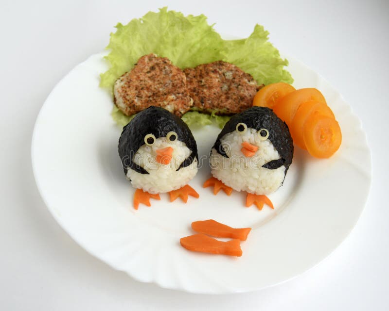 The penguin made of rice stock photo. Image of creativity - 78871978