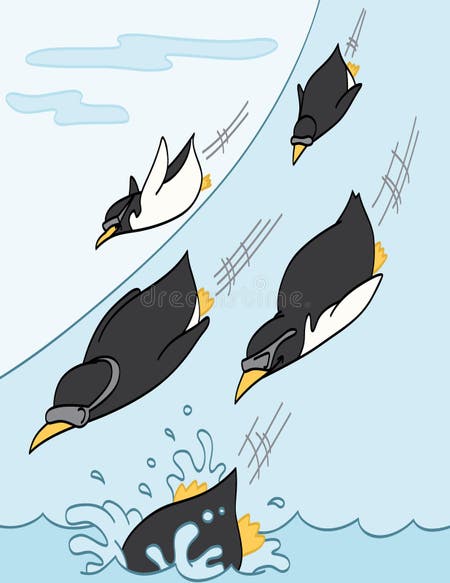 Sliding Penguin Stock Illustrations – 932 Sliding Penguin Stock ...