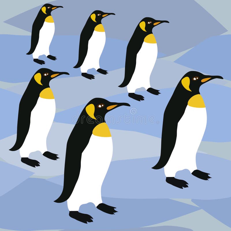 Penguins Surface Pattern, King Penguins Winter Repeat Pattern Emperor ...