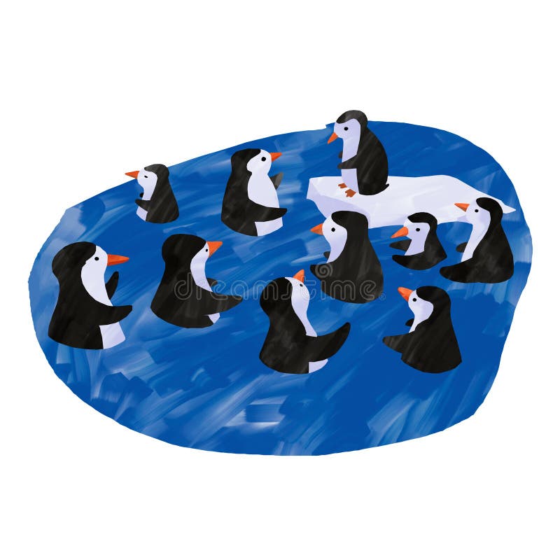 Penguins Digital Drawing Group Stock Illustrations – 8 Penguins Digital ...