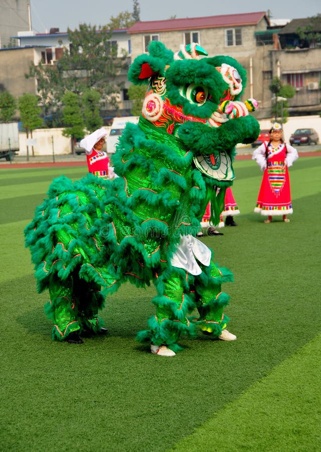 Lion dancer Chinese style stock image. Image of china - 84911487