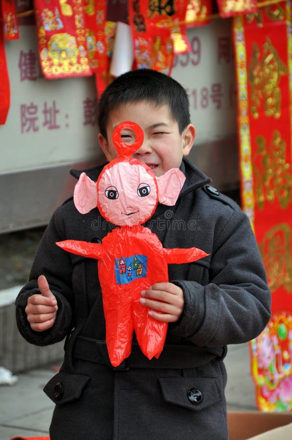 Pengzhou, China: Little Boy with Teletubby Editorial Stock Photo ...