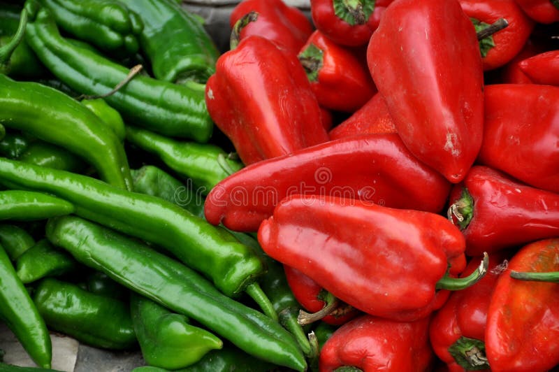 Pengzhou, China: Red and Green Peppers Stock Photo - Image of sale ...