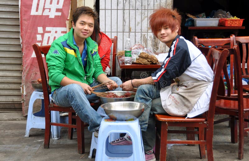 Pengzhou, China: Two Restaurant Workers Editorial Stock Photo - Image ...
