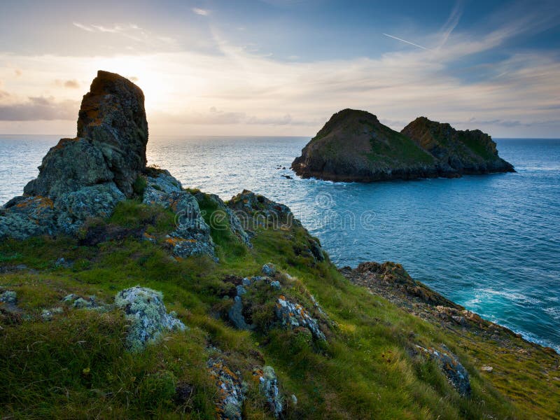 Penhale Point Near Holywell Bay Stock Photo - Image of carters, cliffs ...