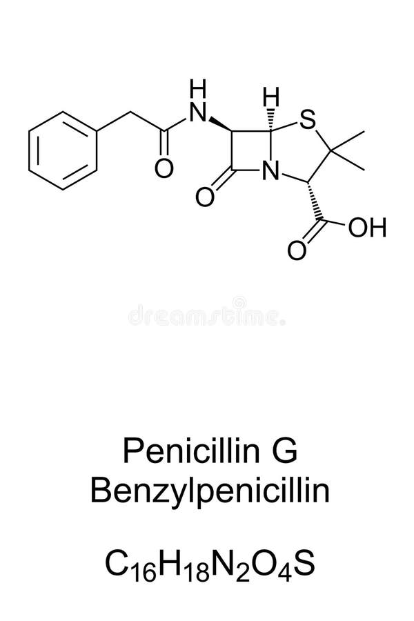 Penicillin G Benzylpenicillin Antibiotic Drug Molecule. Used To Treat ...