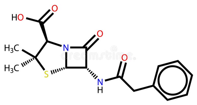 Penicillin G Structural Formula Stock Vector - Illustration of immune ...