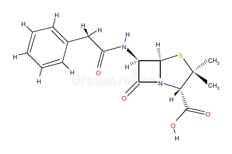 Penicillin Structural Formula Stock Illustration - Illustration of ...