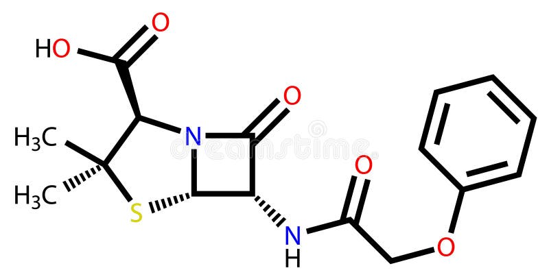Penicillin V Structural Formula Stock Vector - Illustration of immune ...