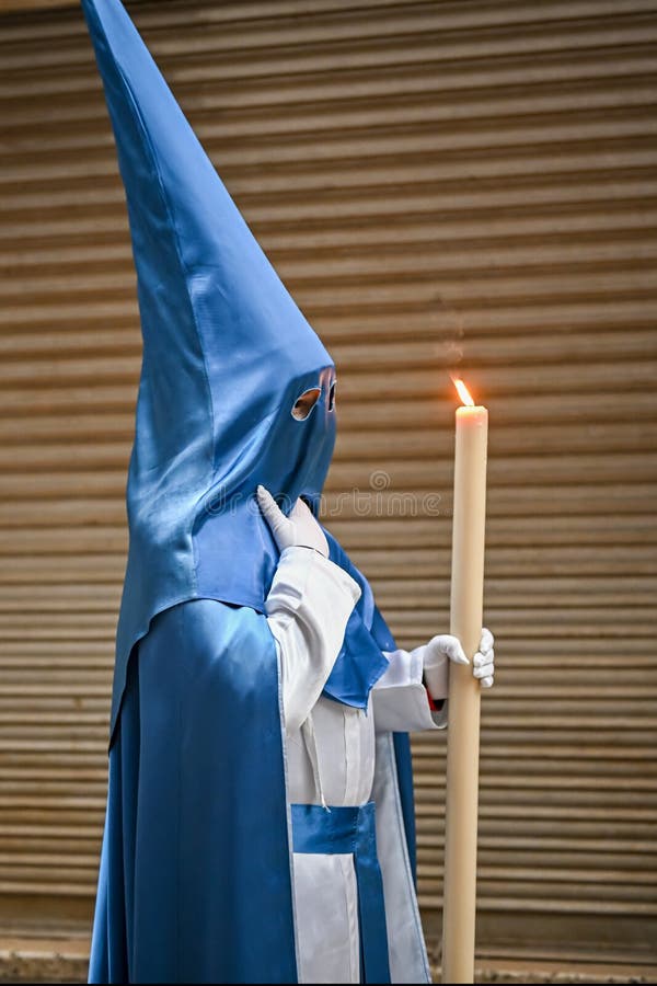 Penitent with a Candle, in the Procession in Holy Week Stock Image ...