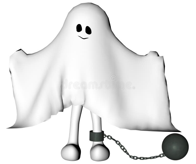 Penitent Ghost with Ball and Chain Stock Illustration - Illustration of ...