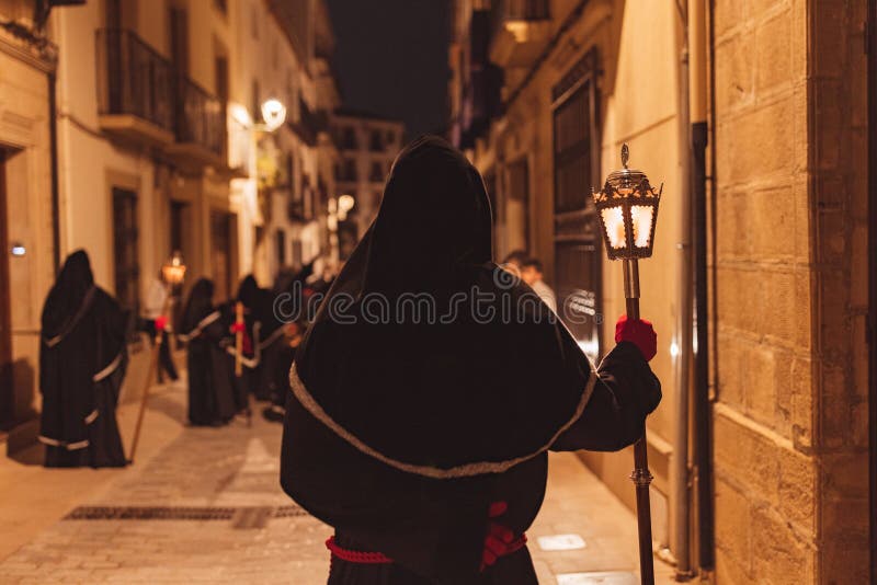Penitent with His Back Turned in Procession Stock Image - Image of ...