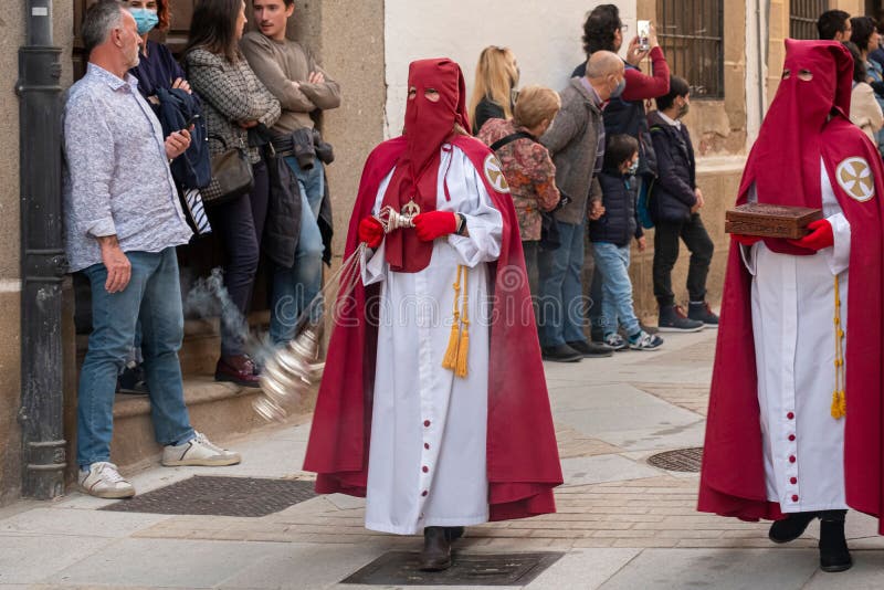 Penitents in the Beginning of the Easter Procession. Editorial Stock ...