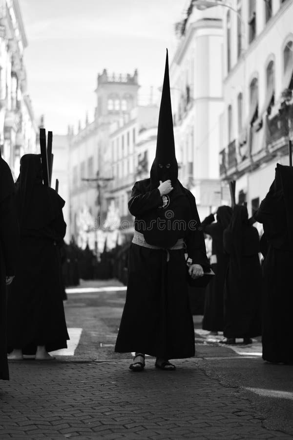 The Penitents in Procession with Big Candles Stock Photo - Image of ...