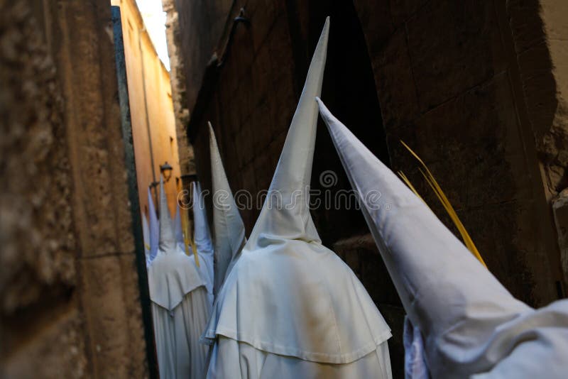 Penitents Wait on Queue before the Start of an Easter Holy Week ...