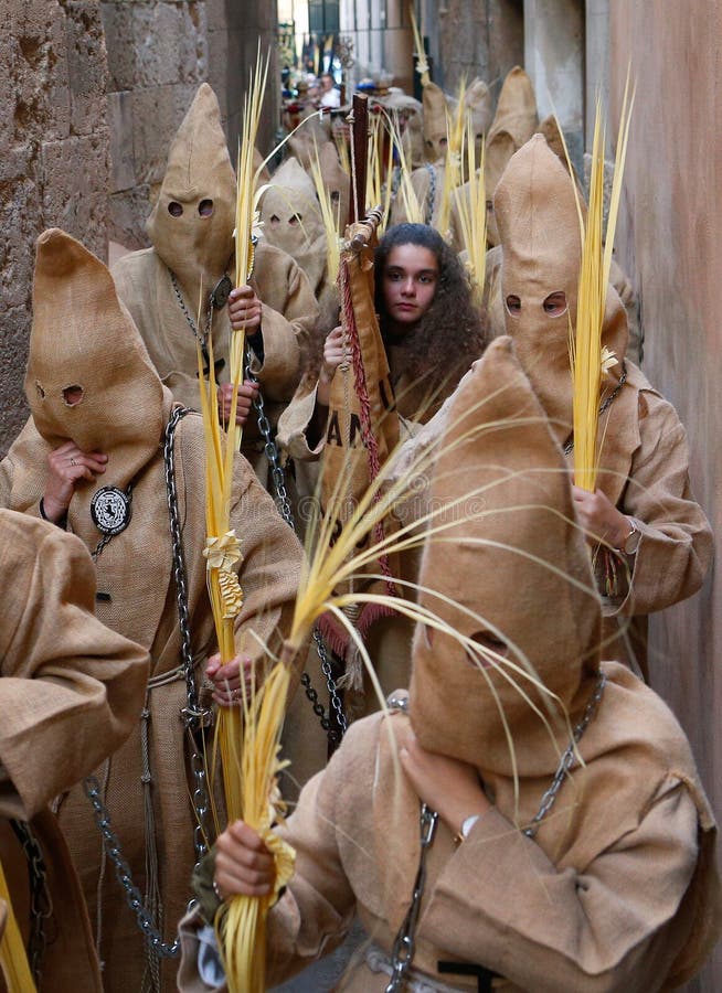 Penitents Wait on Queue before the Start of an Easter Holy Week ...