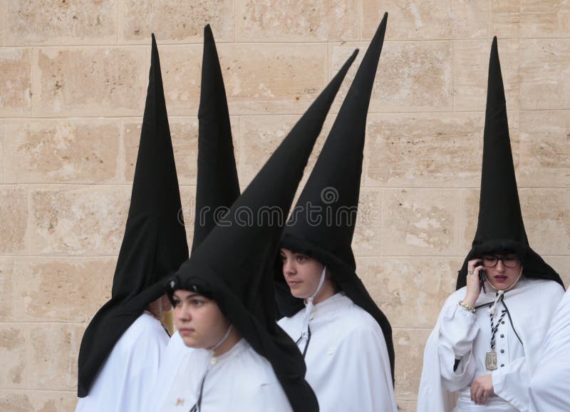 Penitents Waiting for the Start of Their Easter Holy Week in Mallorca ...