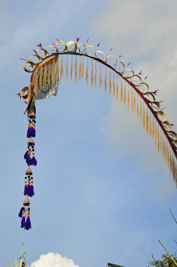 Penjor, Symbol Av Tack Och Storhet Av Guden, I Bali Fotografering för ...
