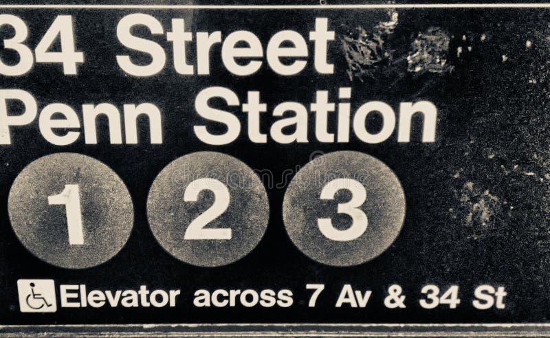 Penn Station Subway Sign , New York Stock Photo - Image of underground ...