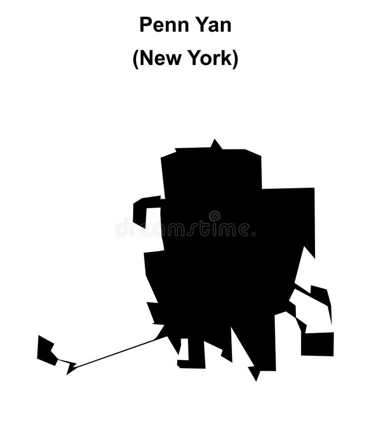 Penn Yan outline map stock illustration. Illustration of isolated ...