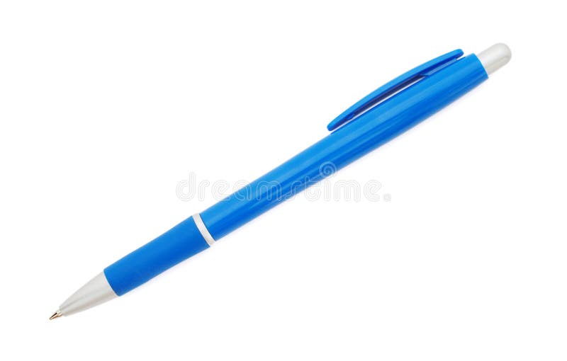 Penna blu fotografia stock. Immagine di scriva, isolato - 482490