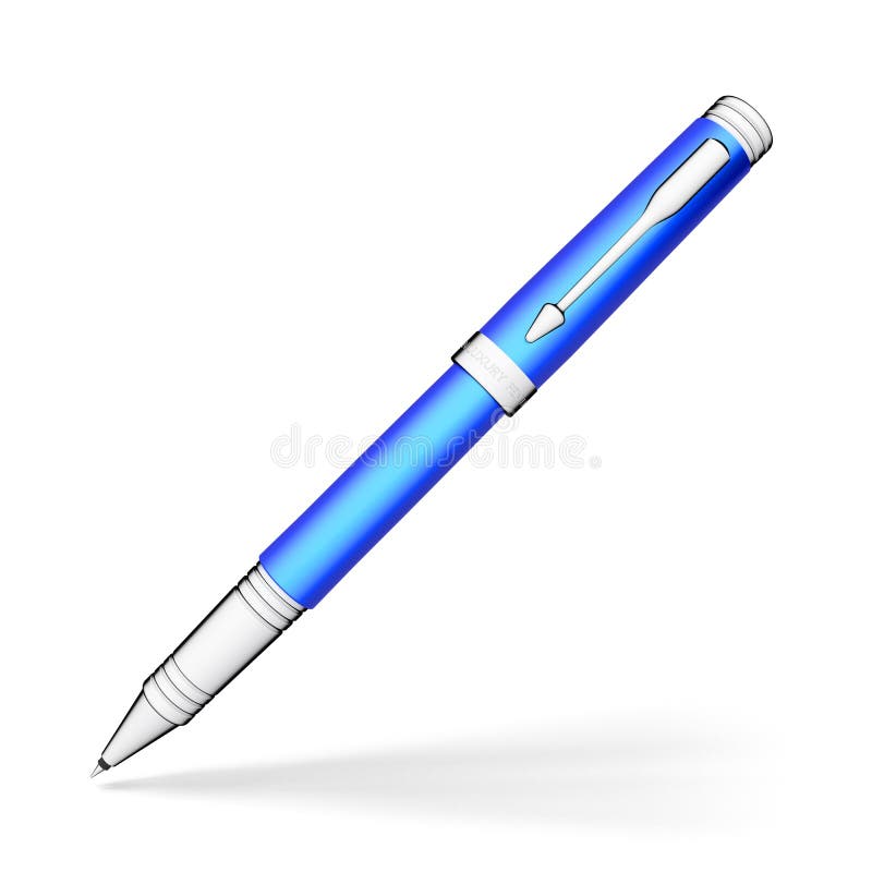 Penna blu illustrazione di stock. Illustrazione di oggetto - 35427364