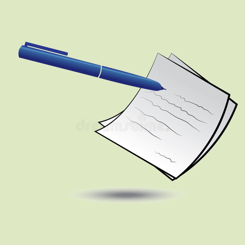 Penna och ett papper stock illustrationer. Illustration av kontrollista ...