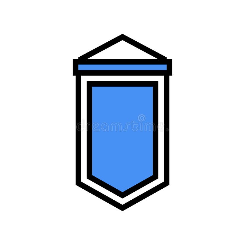 Pennant Flag Web Color Icon Vector Illustration Stock Vector ...