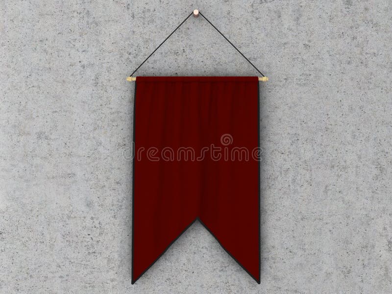 Pennant Hanging on a Wall. Include Clipping Path Stock Illustration ...