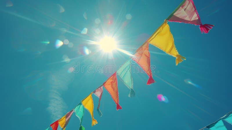 The Pennants Pointy End Playfully Pointing Towards the Sky Stock Photo ...