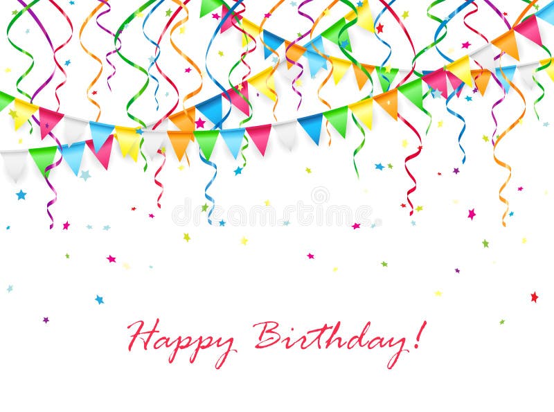 Party Streamers and Multicolored Confetti Stock Vector - Illustration ...