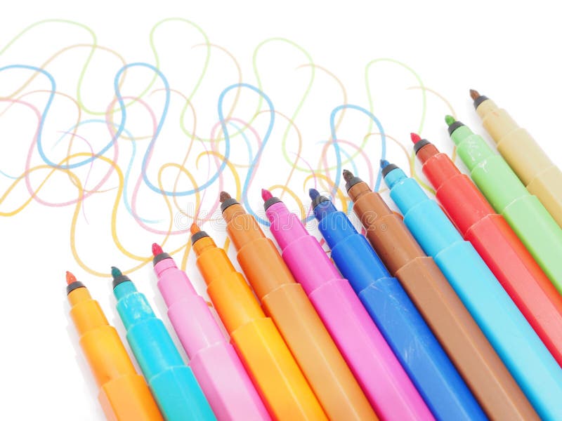 Multi pennarelli colorati fotografia stock. Immagine di disegno - 37610358