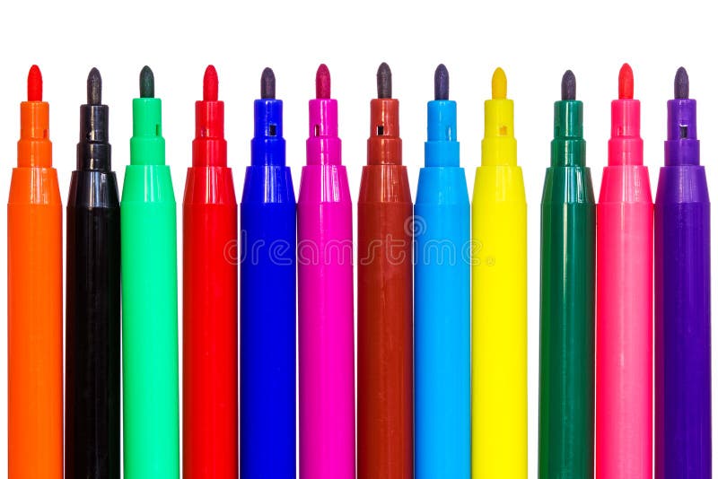 Pennarelli isolati fotografia stock. Immagine di multicolore - 37735358