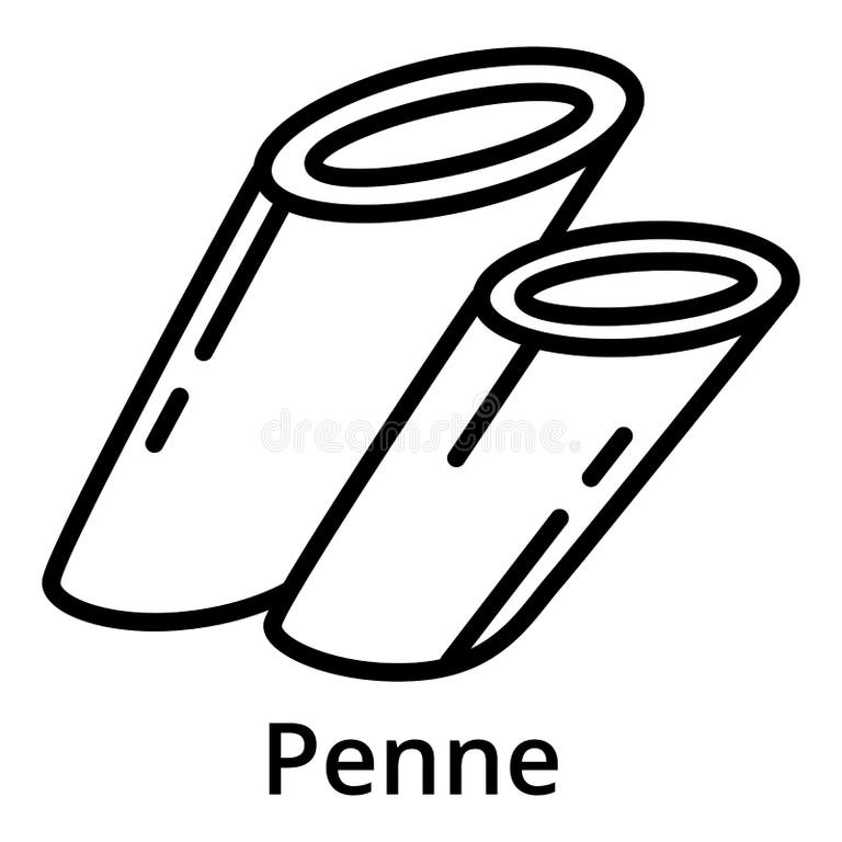 Penne icon, outline style stock vector. Illustration of logo - 139735584