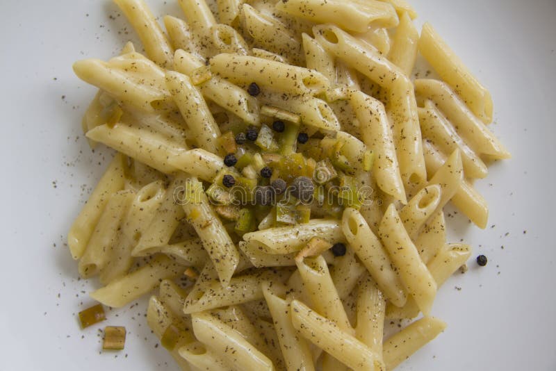 Penne with parmesan stock photo. Image of cuisine, ingredient - 58356336