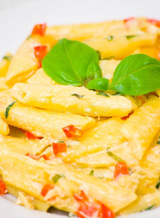 Penne Pasta with Cream Sauce Stock Image - Image of delicious ...