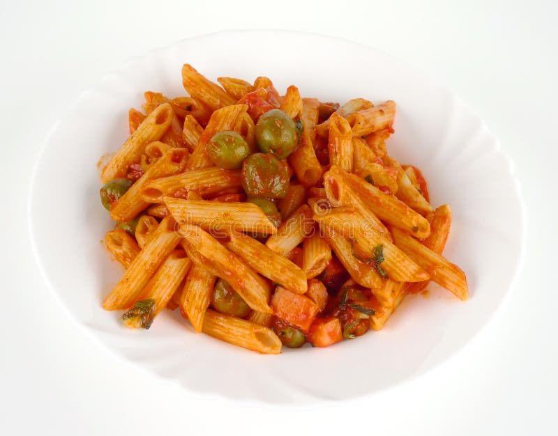 Penne pasta on plate stock image. Image of delicious, cooking - 9849265