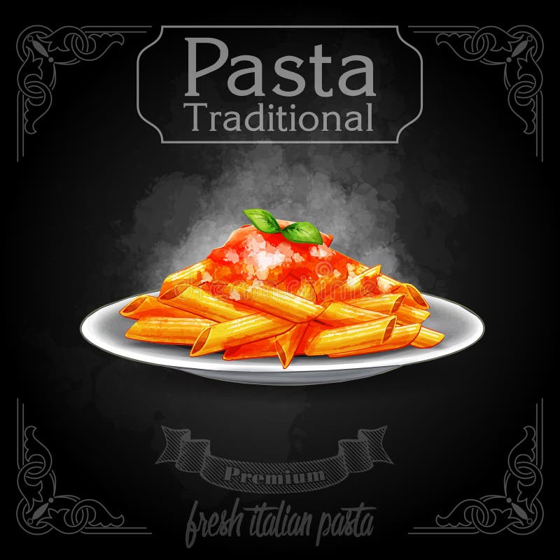 Penne Preto Tradicional Vintage Ilustração do Vetor - Ilustração de ...