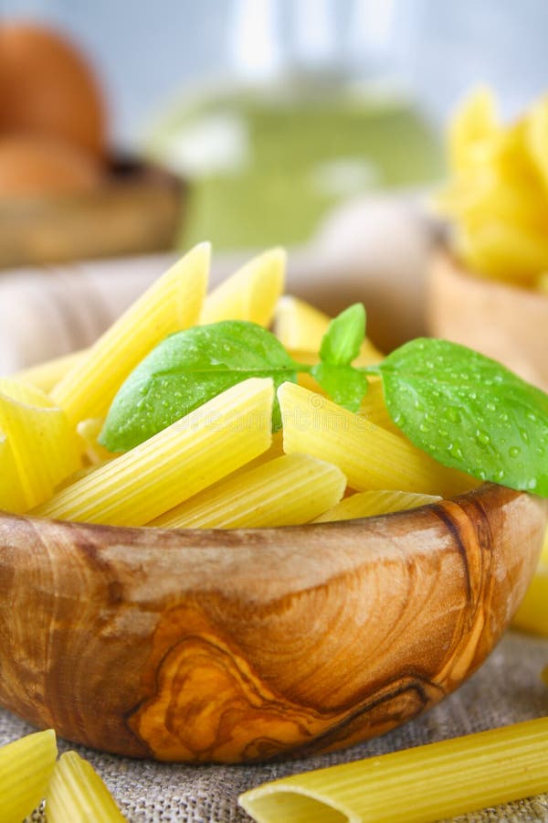 Penne Rigate. Macaroni in the Form of Feathers. Mostaccioli Pasta ...