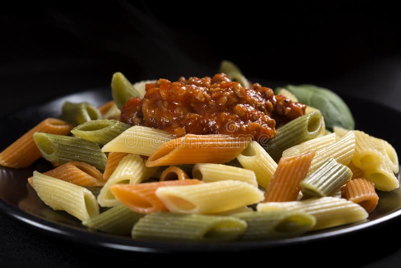 Penne rigate pasta stock photo. Image of macro, pasta - 66904624